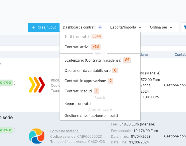 Ok-Doc software gestione contratti - Screenshot del software per la ...
